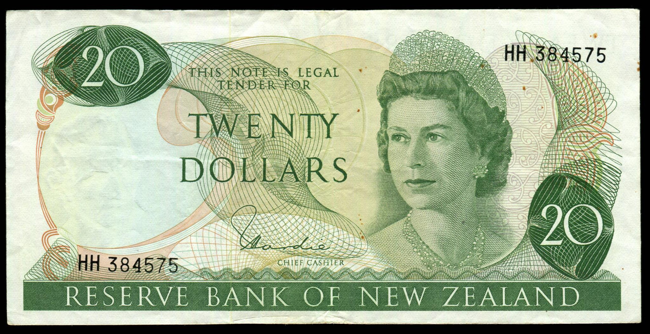 New Zealand - $20 Note - Hardie 'Type 1' - HH384575 Good Very Fine ...