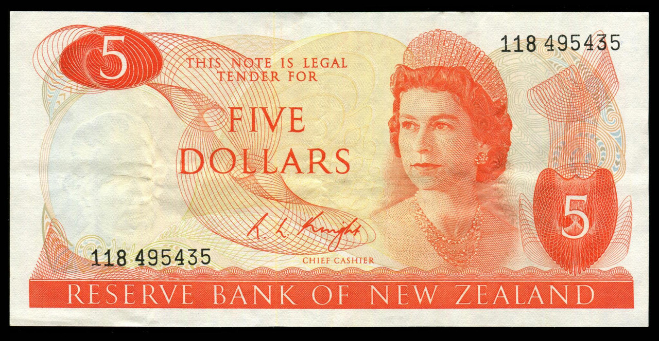 New Zealand - $5 - Knight - 118 495435 - Extremely Fine - Oceanic Mint