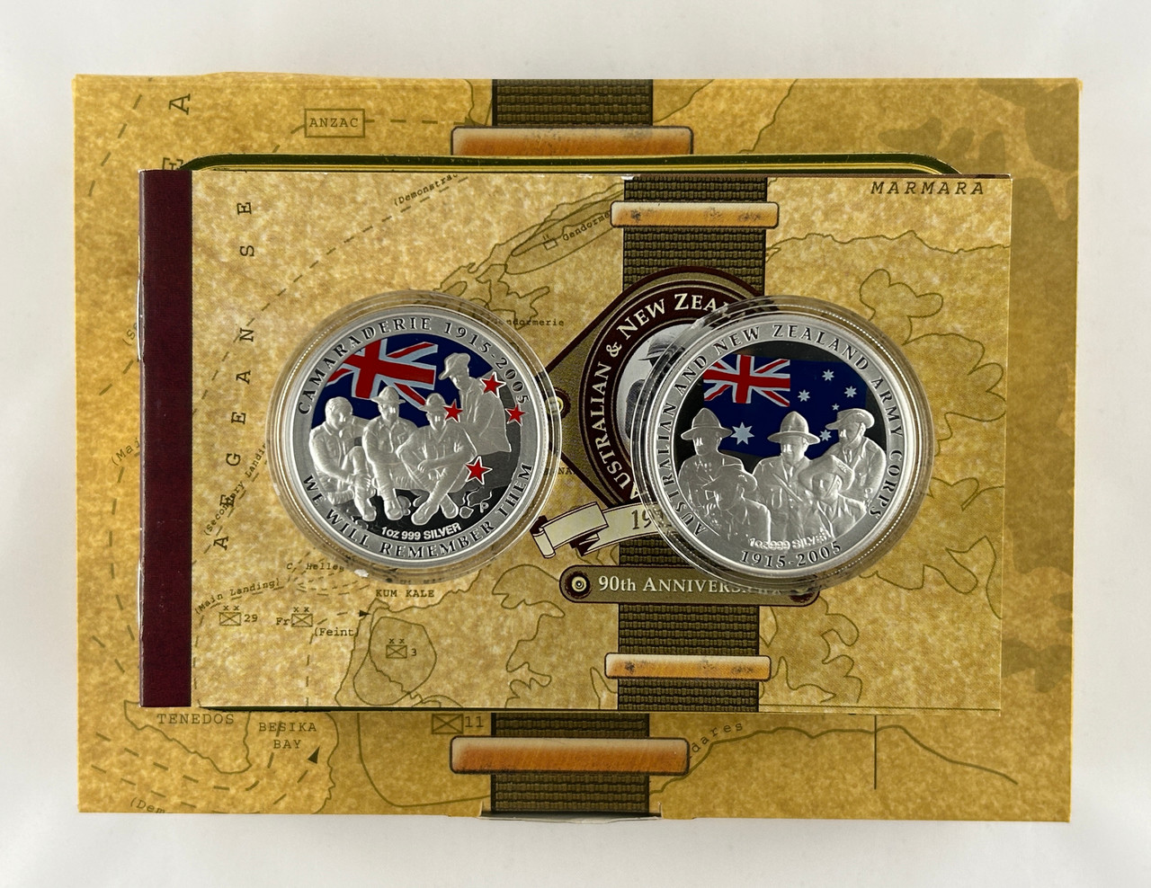 New Zealand - 2005 - Silver Proof Coin Set - ANZAC 90th Anniversary - Oceanic Mint