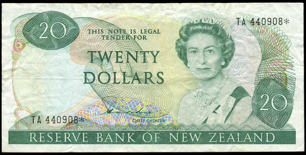New Zealand - $20 Star Note - Hardie 'Type 2' - TA440908* - Very Fine ...