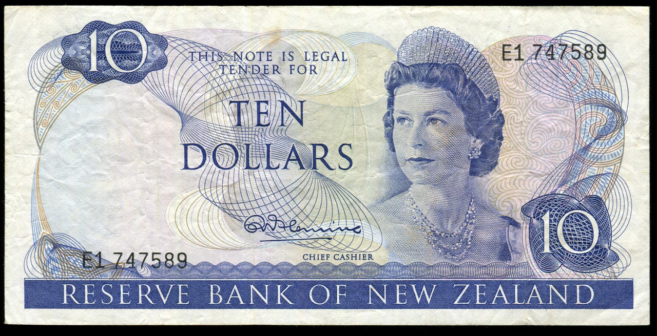 New Zealand - $10 Note - Fleming - E1 747589 - Fine - Oceanic Mint