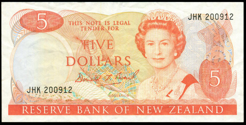 New Zealand - $5 - Brash - JHK200912 - Almost Uncirculated - Oceanic Mint