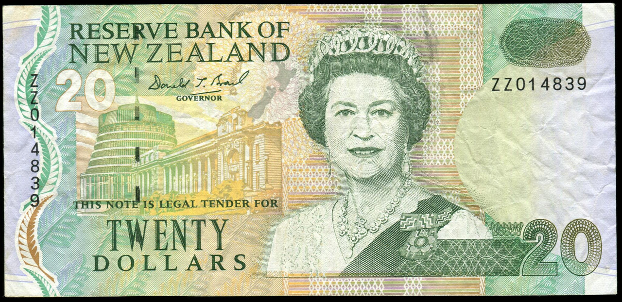New Zealand - $20 - Brash 'Type 2' - ZZ014839 - Replacement Note - Fine ...