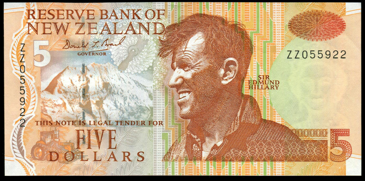 New Zealand - $5 - Brash - ZZ055902 - Replacement Note - Almost ...