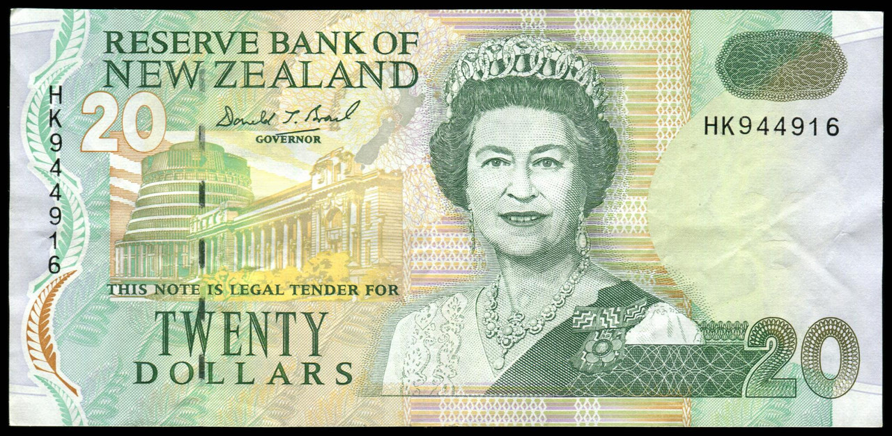 New Zealand - $20 Note - Brash 'Type 3' - HK944916 - Last Prefix - gVF ...
