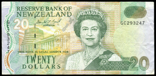 New Zealand - $20 Note - Brash 'Type 3' - GC293247 - Fine - Oceanic Mint