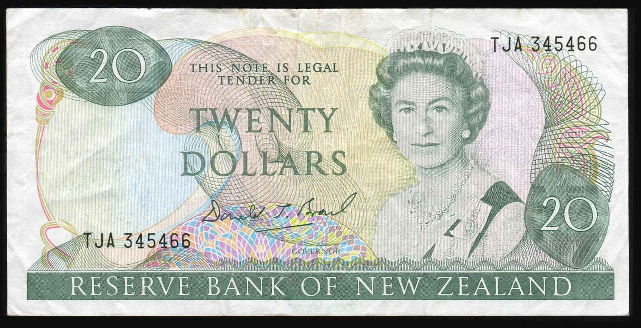New Zealand - $20 Note - Brash - TJA345466 - VF - Oceanic Mint