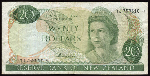 New Zealand - $20 Star Note - Hardie - YJ759510* - Oceanic Mint