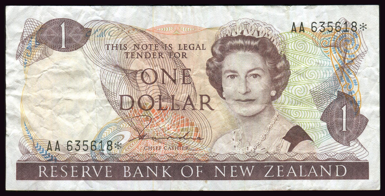 New Zealand - $1 Star Note - Hardie - AA635618* - Oceanic Mint