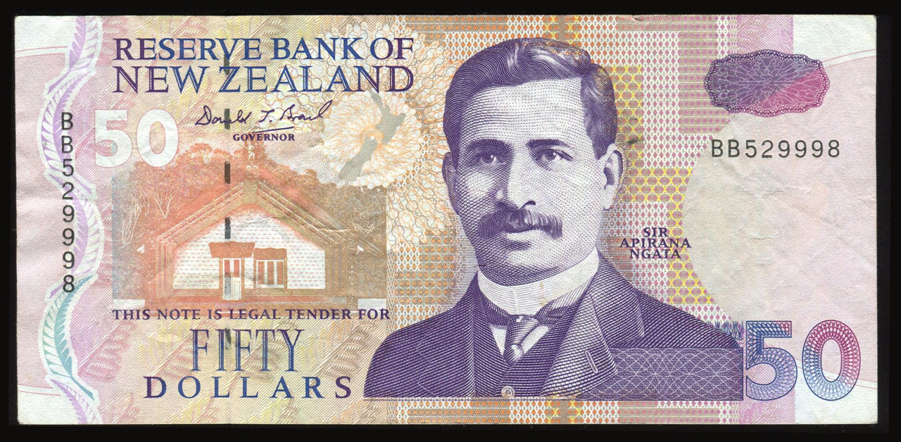 New Zealand - $50 Note - Brash - BB529998 - Fine - Oceanic Mint
