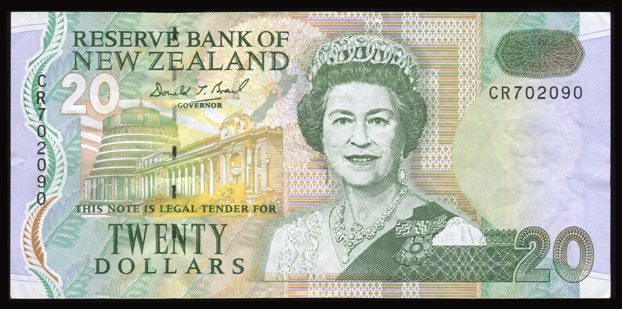 New Zealand - $20 Note - Brash - CR702090 - VF - Oceanic Mint