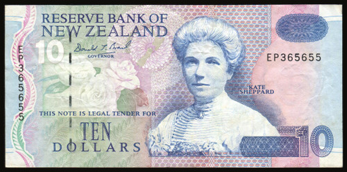 New Zealand - $10 Note - Brash - EP365655 - VF - Oceanic Mint