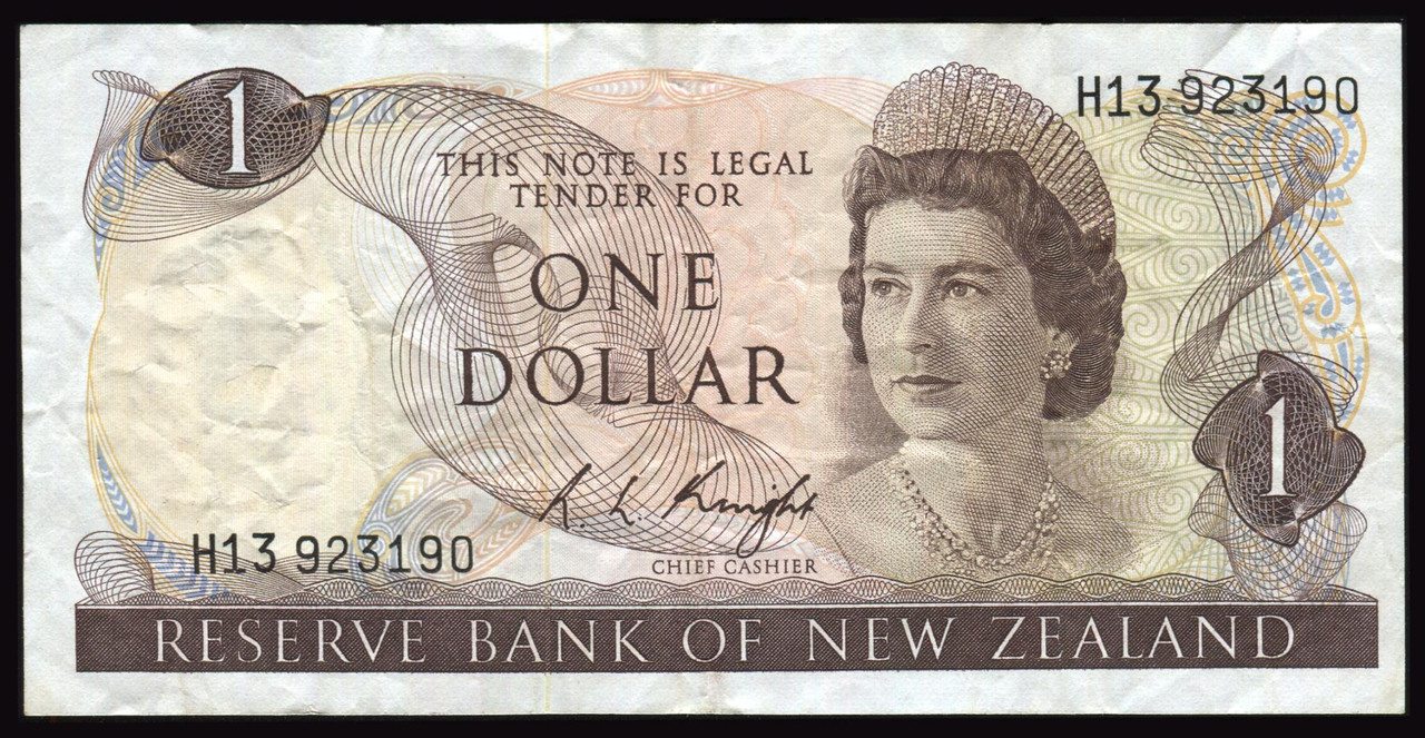 New Zealand - $1 Note - Knight - H13 923190 - Oceanic Mint
