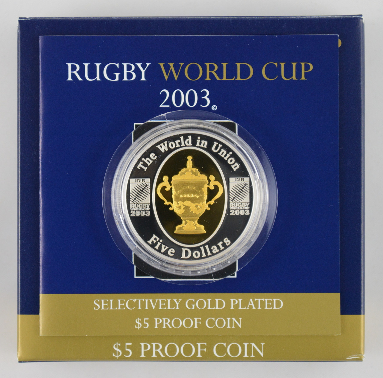 Australia - 2003 - Silver Gilt $5 Proof Coin - Rugby World Cup ...