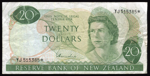 New Zealand - $20 Star Note - Hardie - YJ515385* - Fine - Oceanic Mint