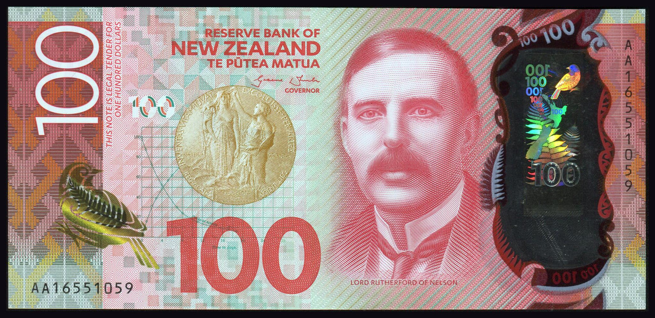 New Zealand - $100 Note - Wheeler - First Prefix - AA16551059 - EF ...
