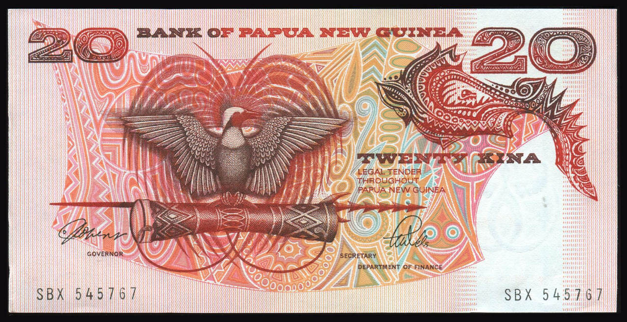 Papua New Guinea - 20 Kina Note - SBX545767 - P10a - EF - Oceanic Mint