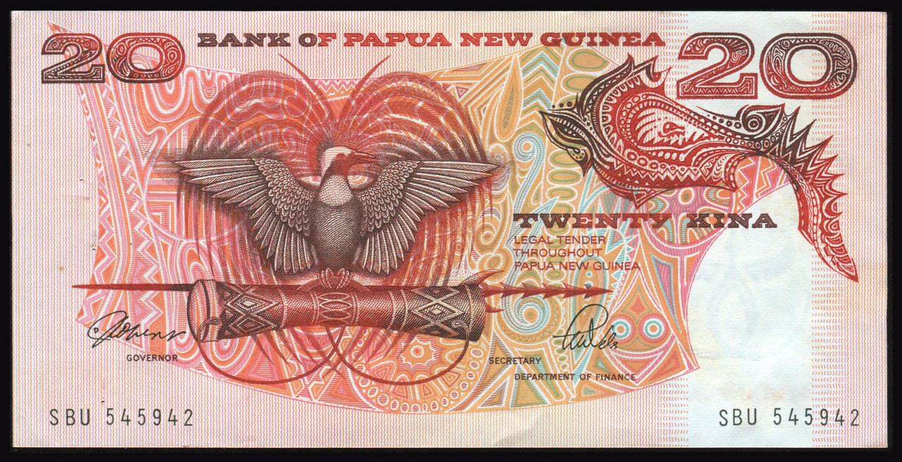 Papua New Guinea - 20 Kina Note - SBU545942 - P10a - VF - Oceanic Mint