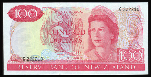 New Zealand - $100 Note - Fleming - G222218 - aUnc - Oceanic Mint