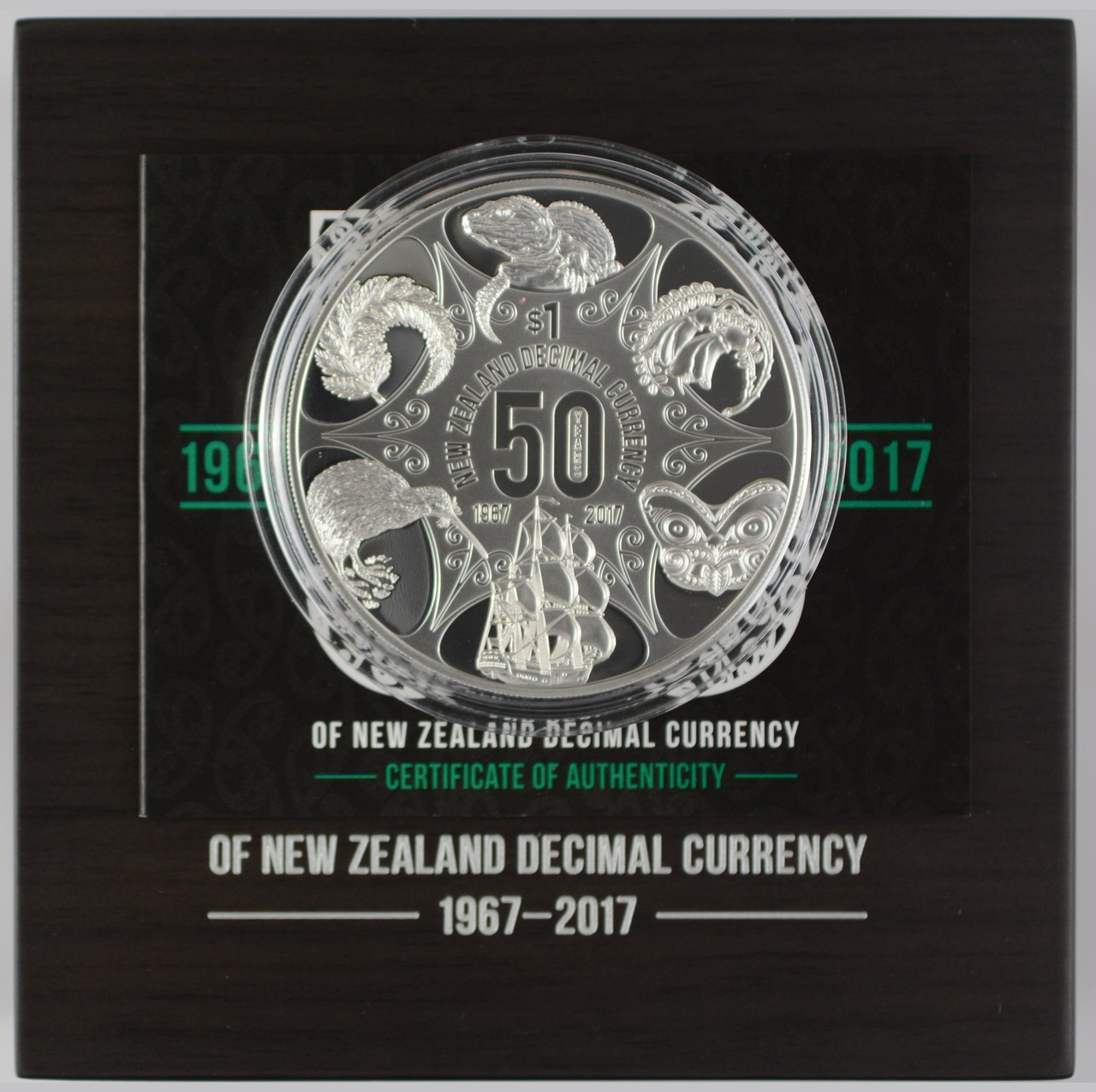 New Zealand - 2017 - Silver Dollar Proof Coin - 50 Years (Of Decimal ...