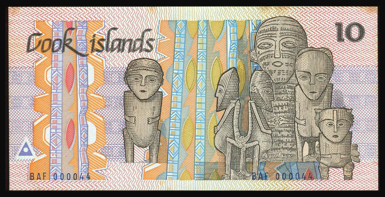 Cook Islands - 10 Dollars - BAF 000044 - P4 - Low Serial - aUnc ...