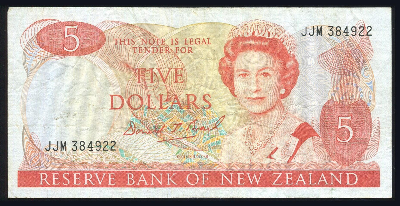 New Zealand - $5 - Brash - JJM384922 - Fine - Oceanic Mint