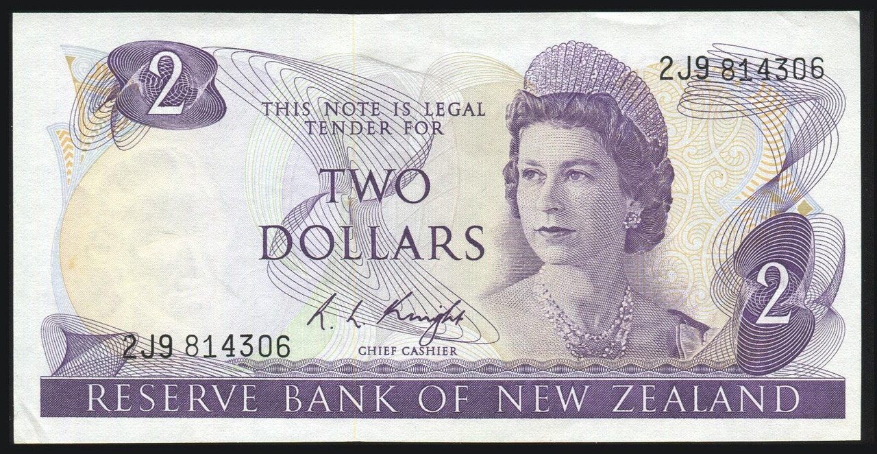 New Zealand - $2 - Knight - 2J9 814306 - gVF - Oceanic Mint