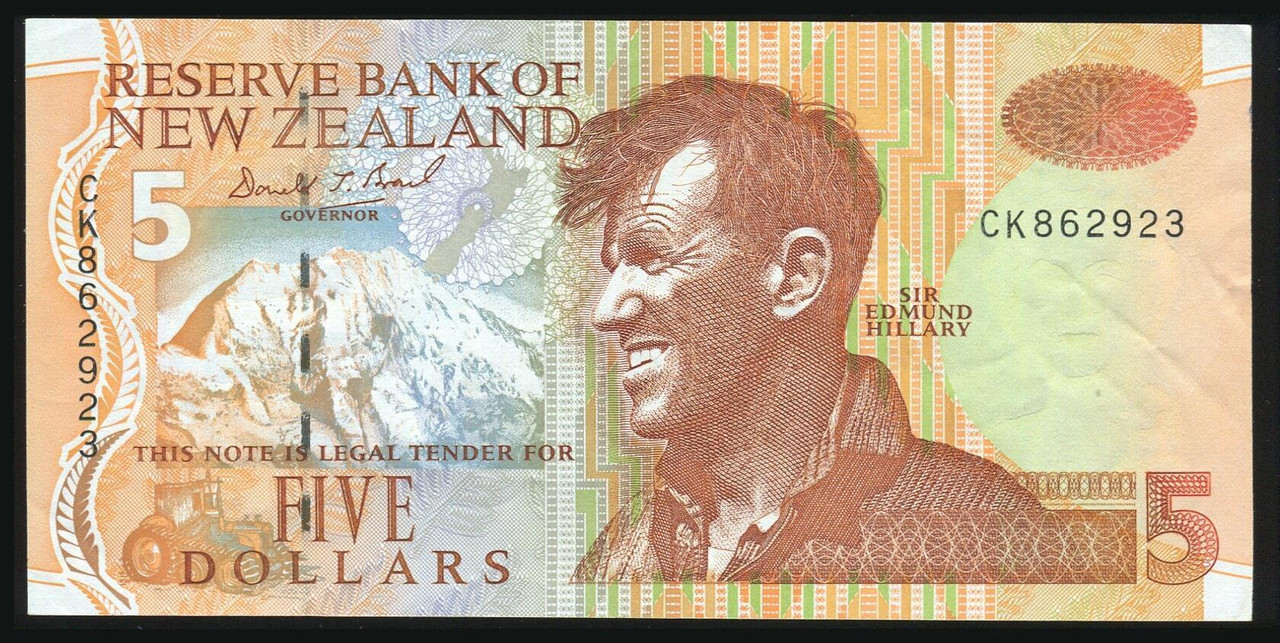 New Zealand - $5 - Brash - Type 3 - CK862923 - EF - Oceanic Mint