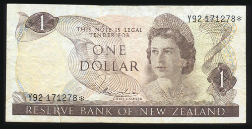 New Zealand - $1 Star Note - Hardie - Y92 171278* - Fine - Oceanic Mint