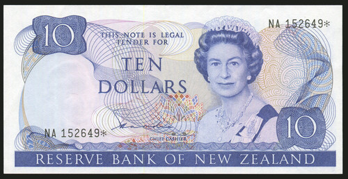 New Zealand - $10 - Hardie - Star Note - NA 152649* - Unc - Oceanic Mint