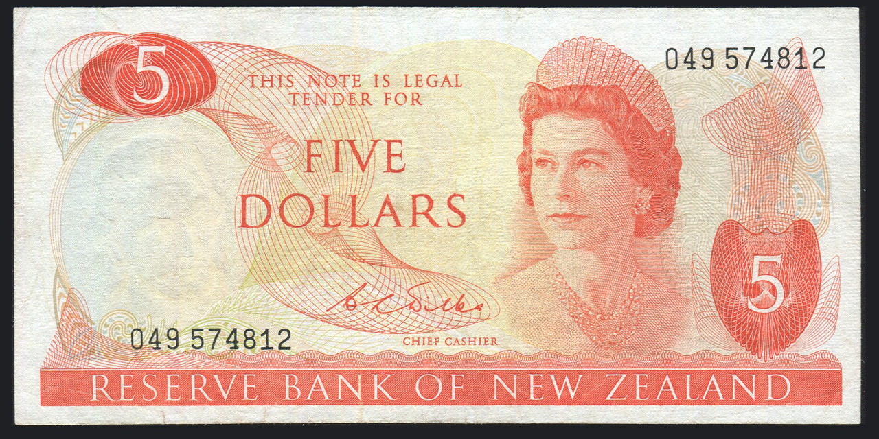 New Zealand - 5 Dollars - Wilks - 049 574812 - Fine