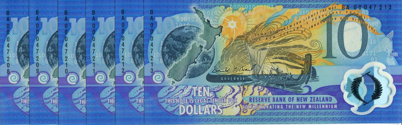 New Zealand - $10 - 6 Consecutive Millennium Notes - BA00047208 ...