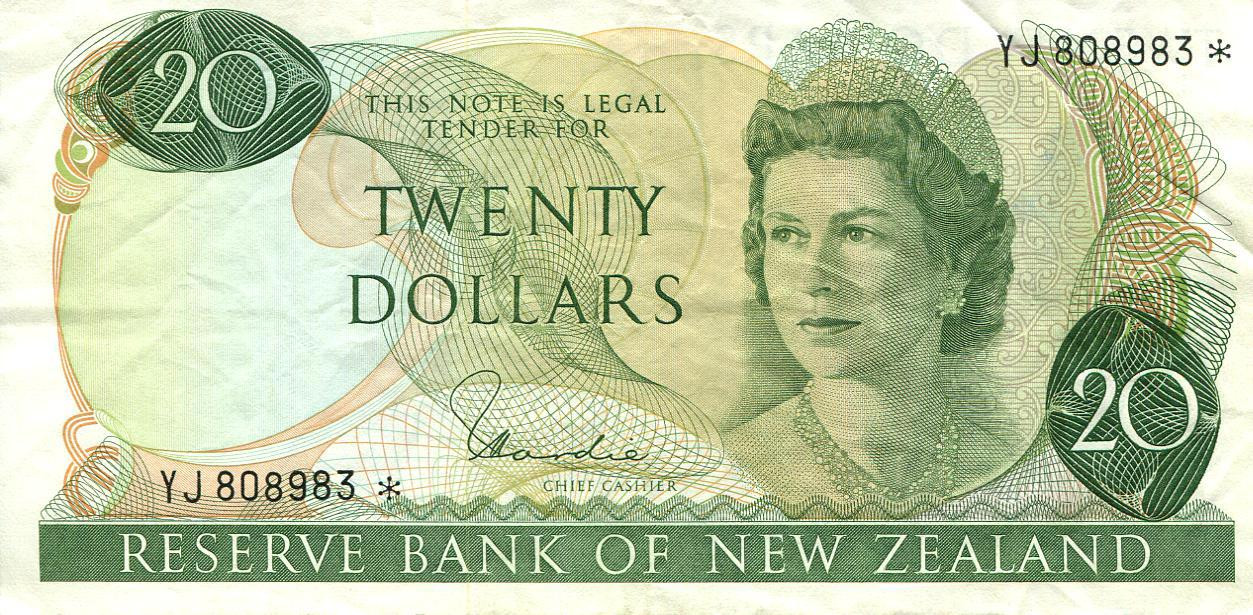 New Zealand - $20 Star Note - Hardie - 'Type 1' - YJ808983* - Oceanic Mint