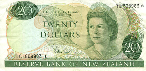 New Zealand - $20 Star Note - Hardie - 'Type 1' - YJ808983* - Oceanic Mint