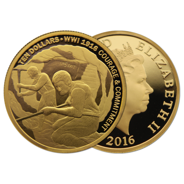 New Zealand - 2016 - $10 Gold Proof Coin - Courage & Commitment ...