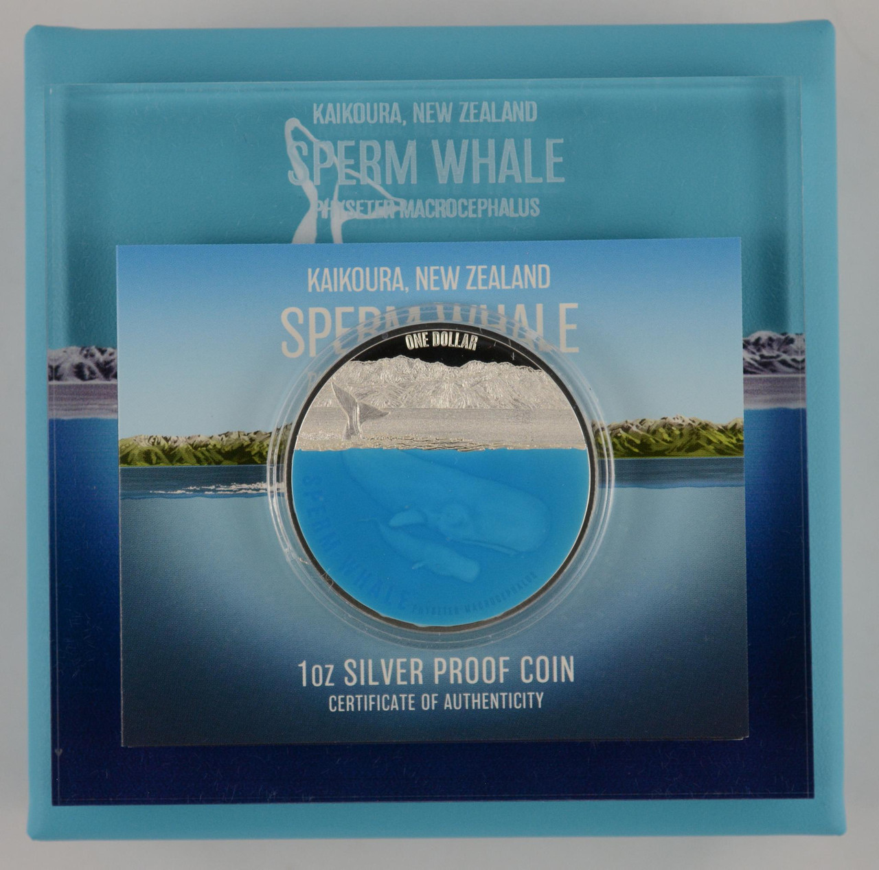 New Zealand - 2018 - Silver Dollar Proof Coin - Sperm Whale - Oceanic Mint