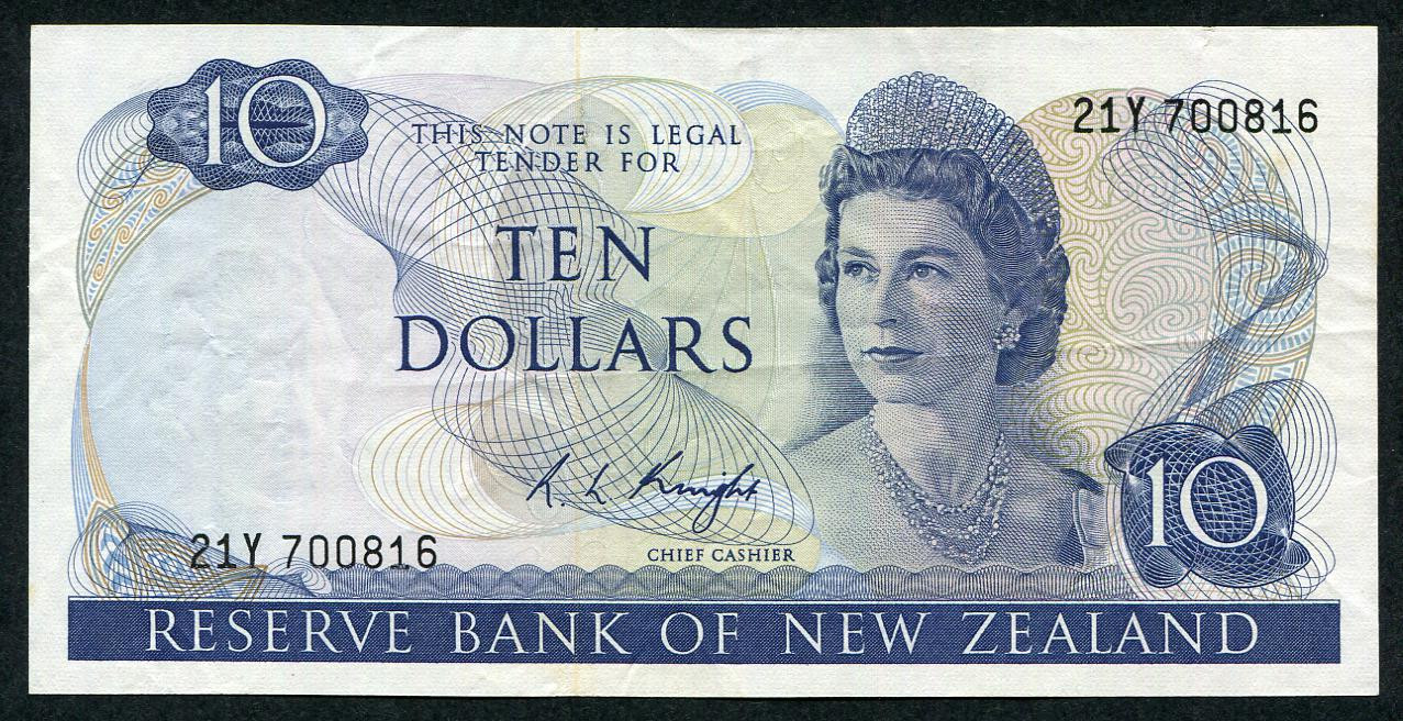 New Zealand - $10 Note - Knight - 21Y 700816 - Oceanic Mint