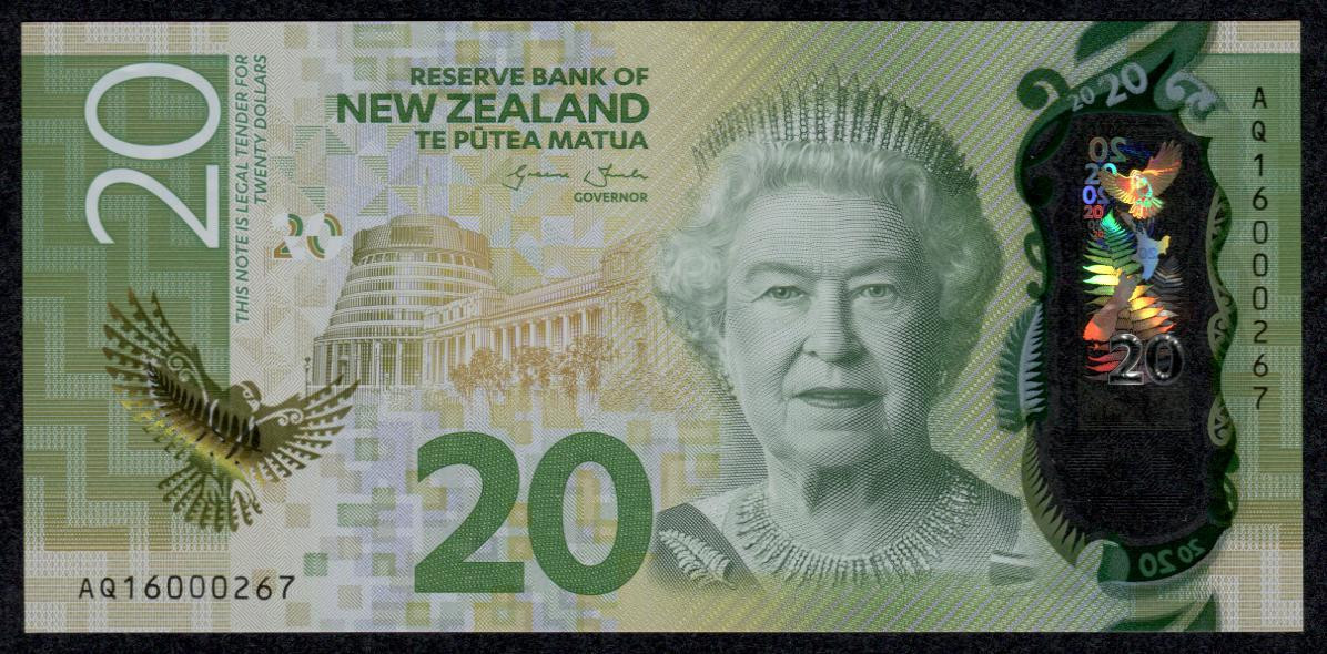 New Zealand - $20 Polymer Note - Wheeler - AQ15 000267 - Oceanic Mint
