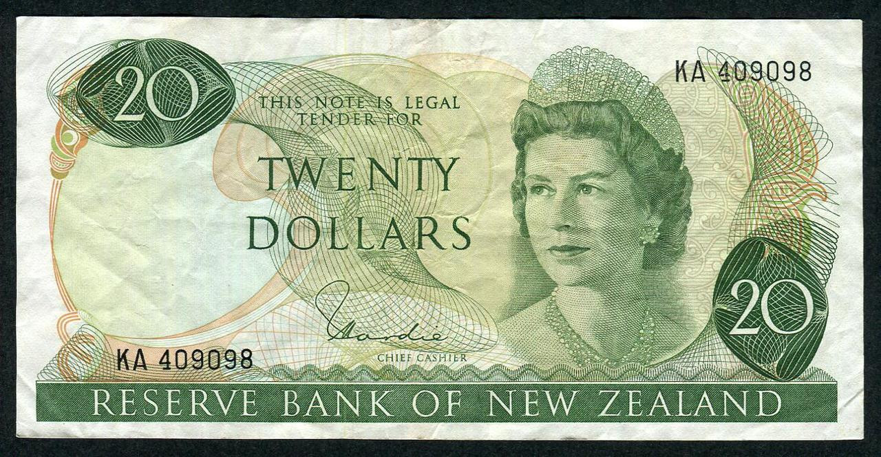 New Zealand - $20 Note - Hardie 'Type 1' - KA409098 - Oceanic Mint