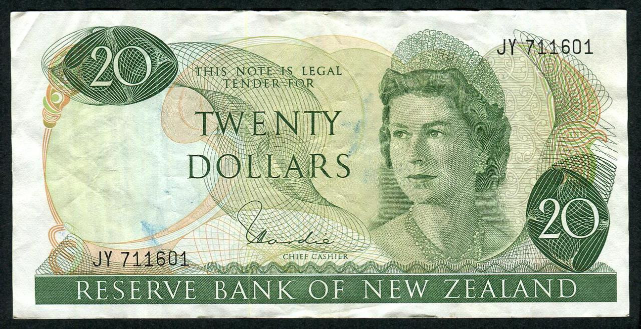 New Zealand - $20 Note - Hardie 'Type 1' - JY711601 - Oceanic Mint
