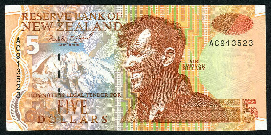 New Zealand - $5 Note - Brash - 'Type 2' - AC Prefix - AC913523 ...
