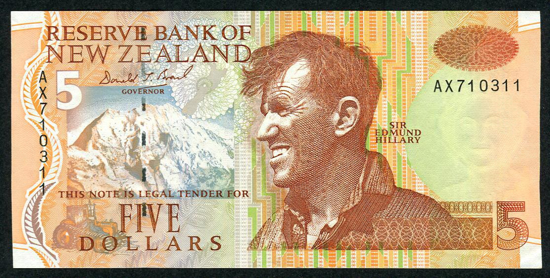 New Zealand - $5 Note - Brash - 'Type 3' - AX Prefix - AX710311 ...