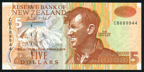 New Zealand - $5 Note - Brash - 'Type 3' - CB Prefix - CB689944 ...