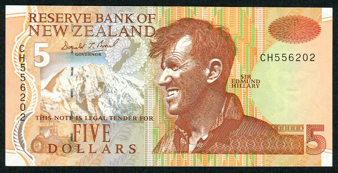 New Zealand - $5 Note - Brash - 'Type 3' - CH Prefix - CH556202 ...