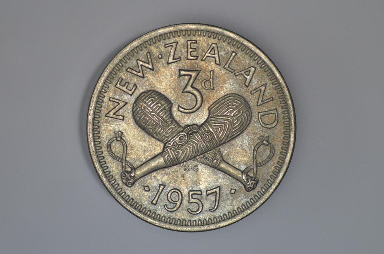 New Zealand - 1957 - Threepence - 87 Dots - KM25 - Extremely Fine ...