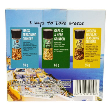 Greek Mini Collection Set 3 Pack with Grinder Spices (Yiros Seasoning ...