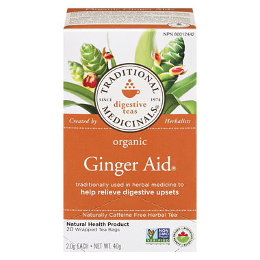 Organic Ginger Aid Herbal Tea (20 ea) - TRADITIONAL MEDICINALS - DIZIN ...