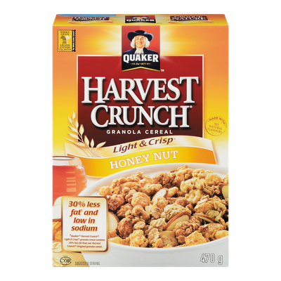 Harvest Crunch Light & Crisp, Honey Nut (470 g) - QUAKER - DIZIN Online ...