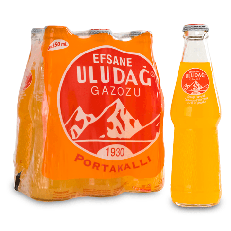 Carbonated Orange Soft Drink (Legendary Uludağ Gazoz) 6x250ml - Uludag ...