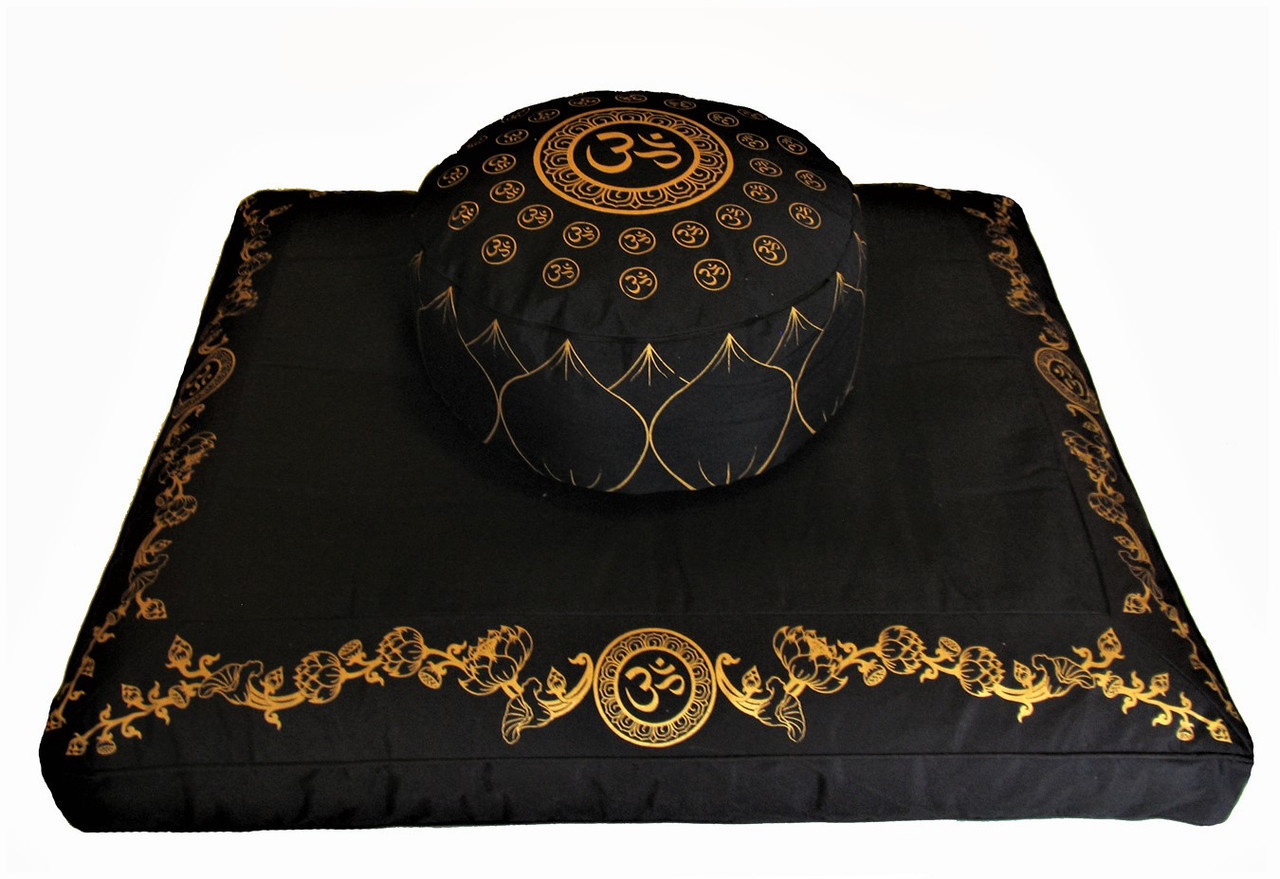 Boon Decor Meditation Pillow Set Combination Zafu and Zabuton Om ...